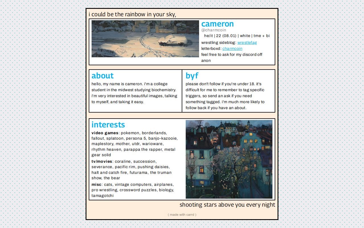 welcome to cameron world...